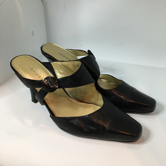 Apostrophe | Shoes | Womens Apostrophe Black Leather Sz 8w | Poshmark